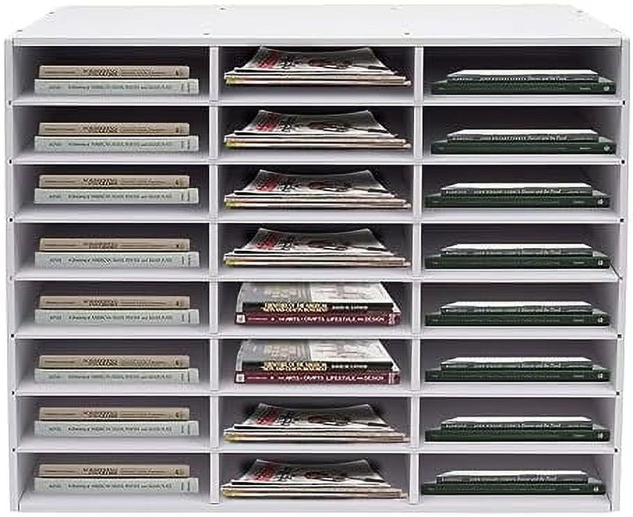 Classroom Mailbox 24-Slots, Thickened PVC Panel Literature Organizer ...