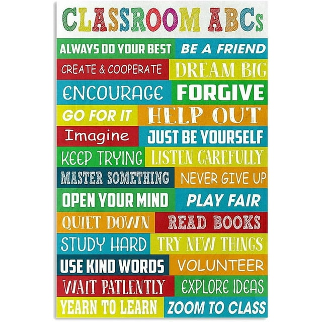 Classroom Metal Signs Classroom Abcs Retro Posters Room Decor Home ...