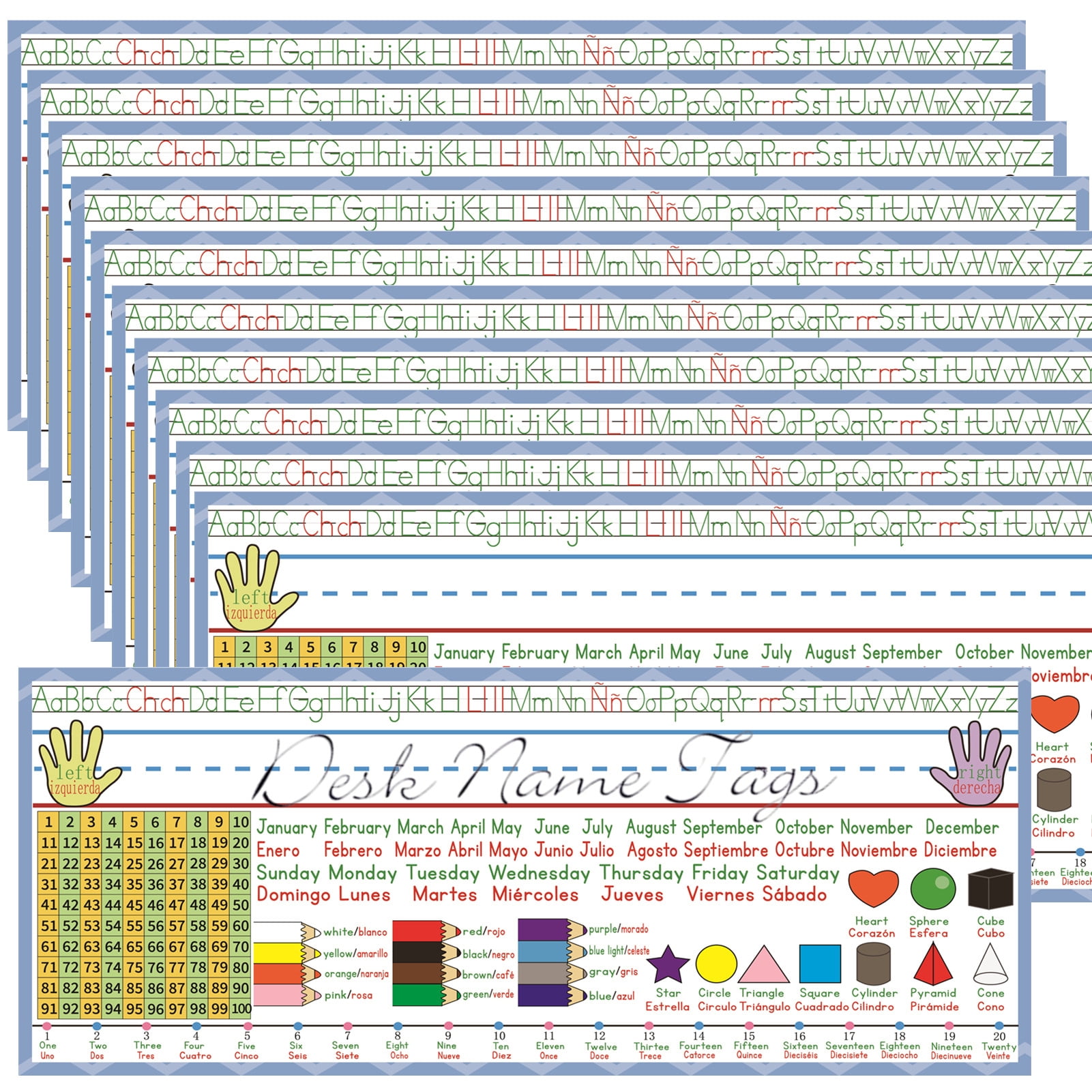 Classroom Name Plates, 25 Pack Reusable Desk Name Tags for Students ...