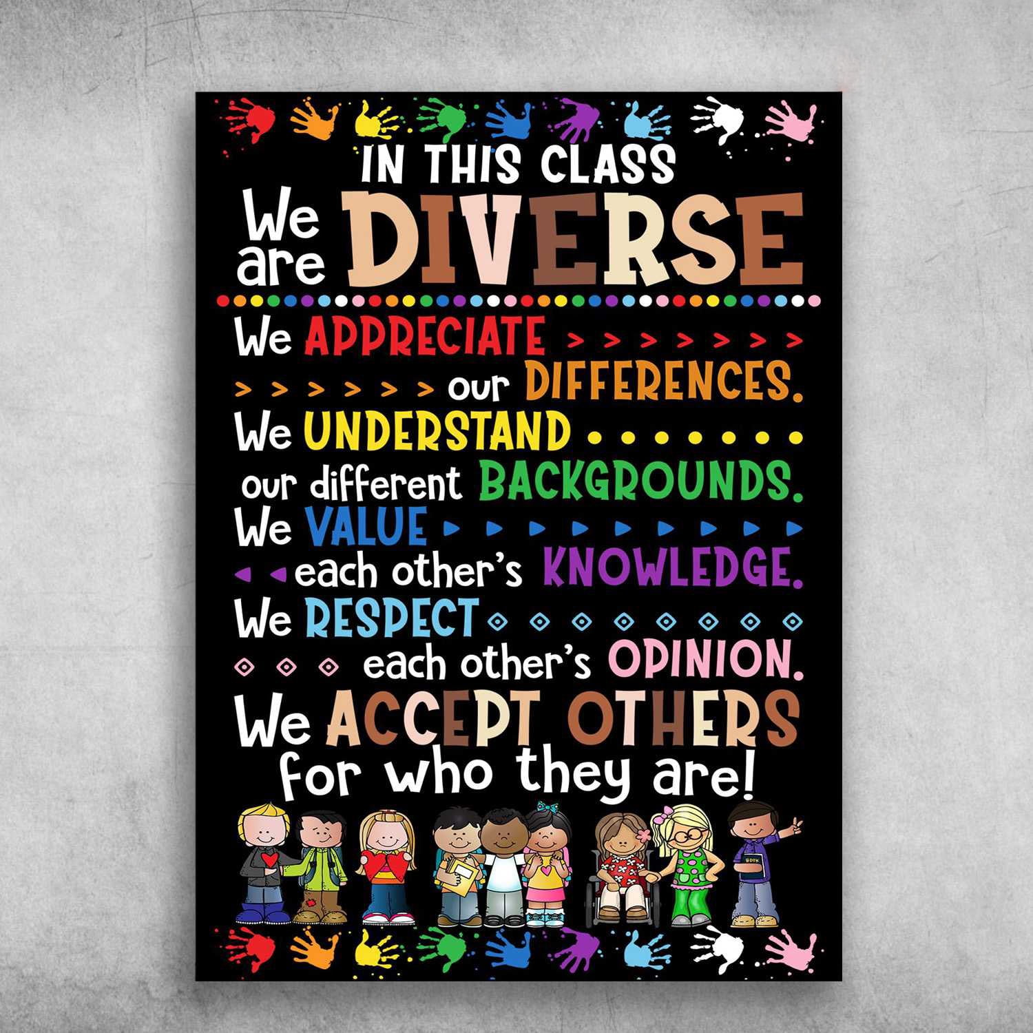 Classroom Poster, Classroom Rule, In This Class, We Are Diverse, We ...