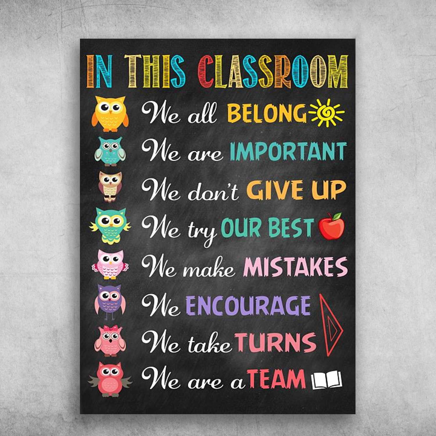 Classroom Poster, In This Classroom, We All Belong, We Are Important ...