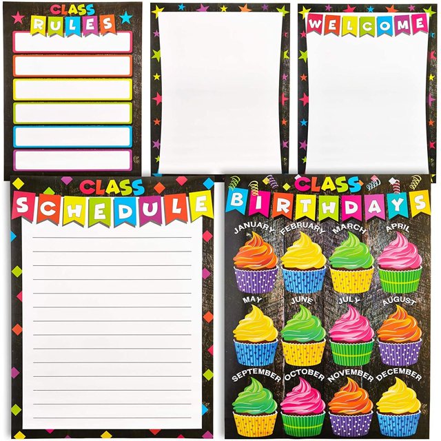 Classroom Poster Set, Includes Welcome, Class Rules, Schedule, and ...