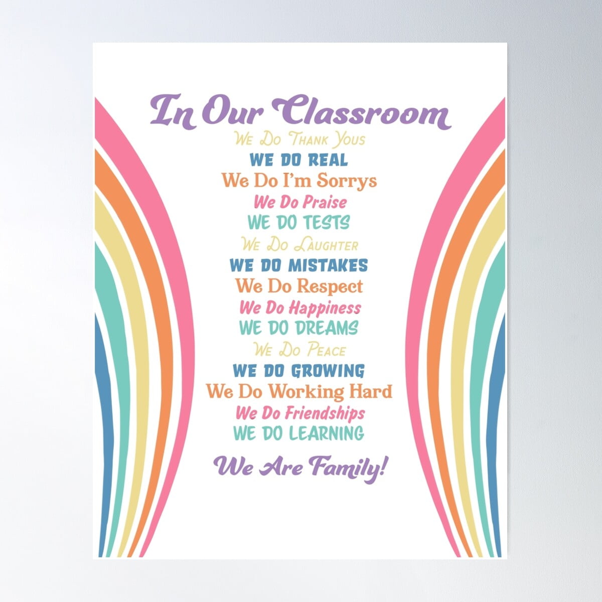 Classroom Poster We Are Family Poster Wall Art, Modern Wall Decor For ...