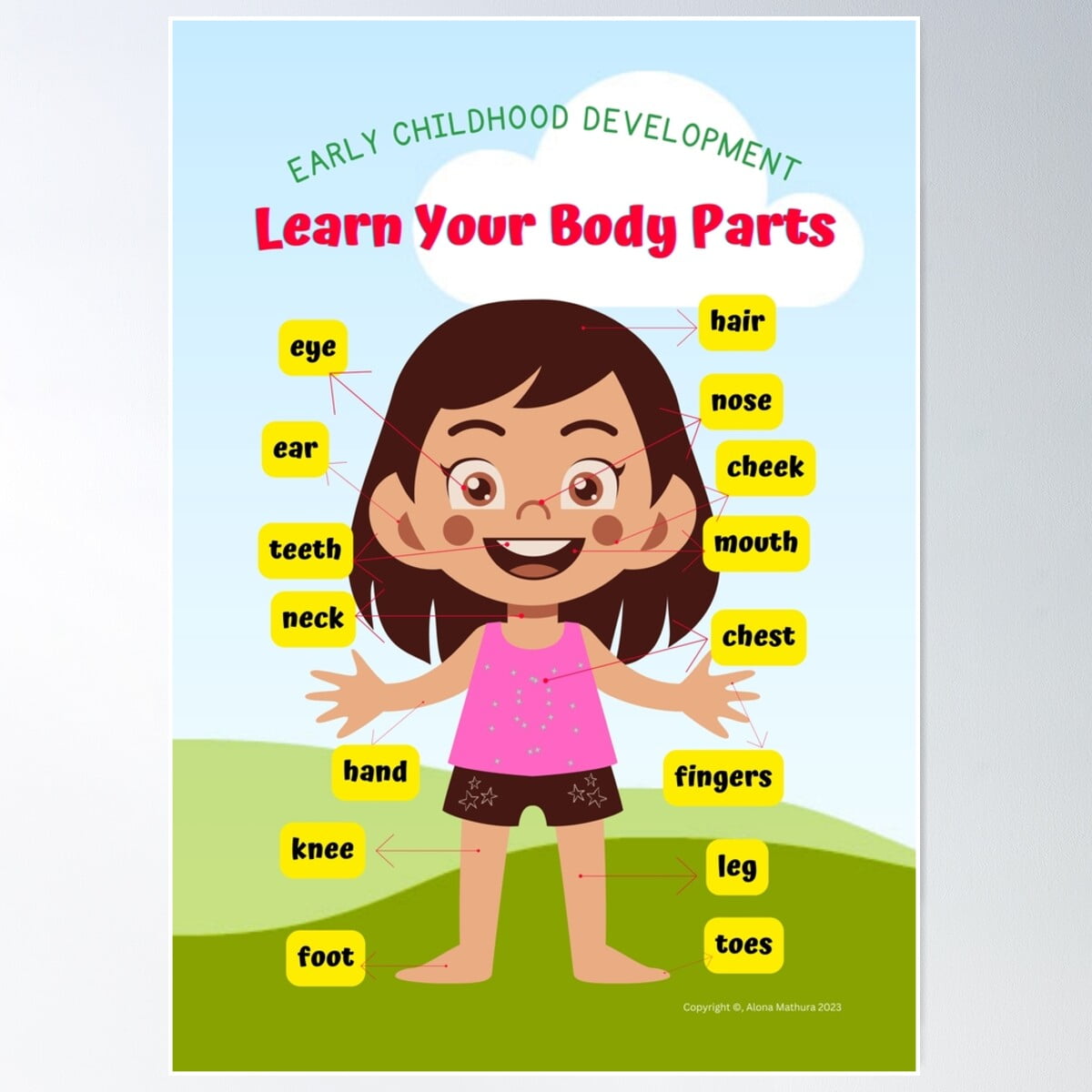 Classroom Posters Learn Your Body Parts & Other School/Home Learning ...