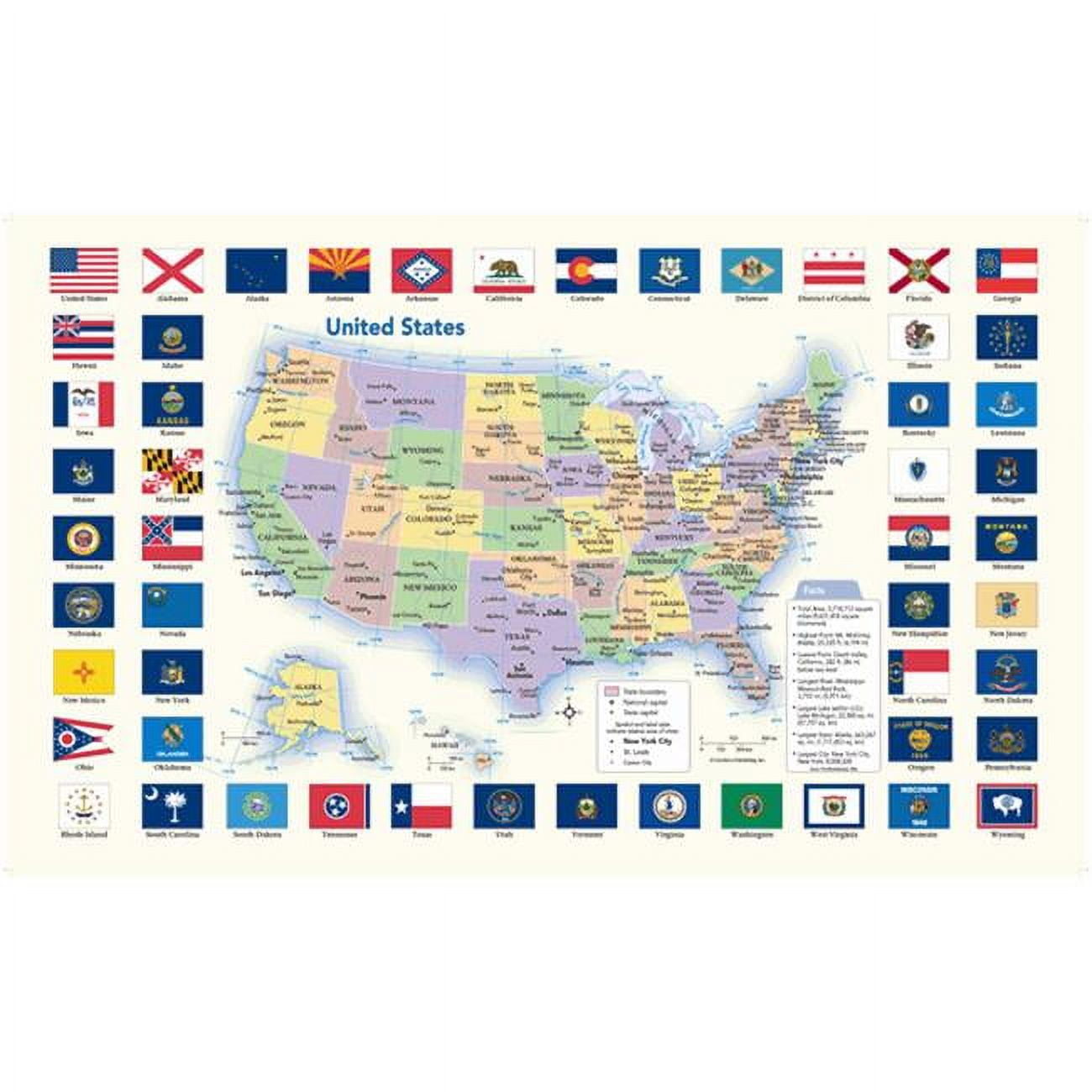 Classroom Pull Down US Flags Wall Map - Walmart.com