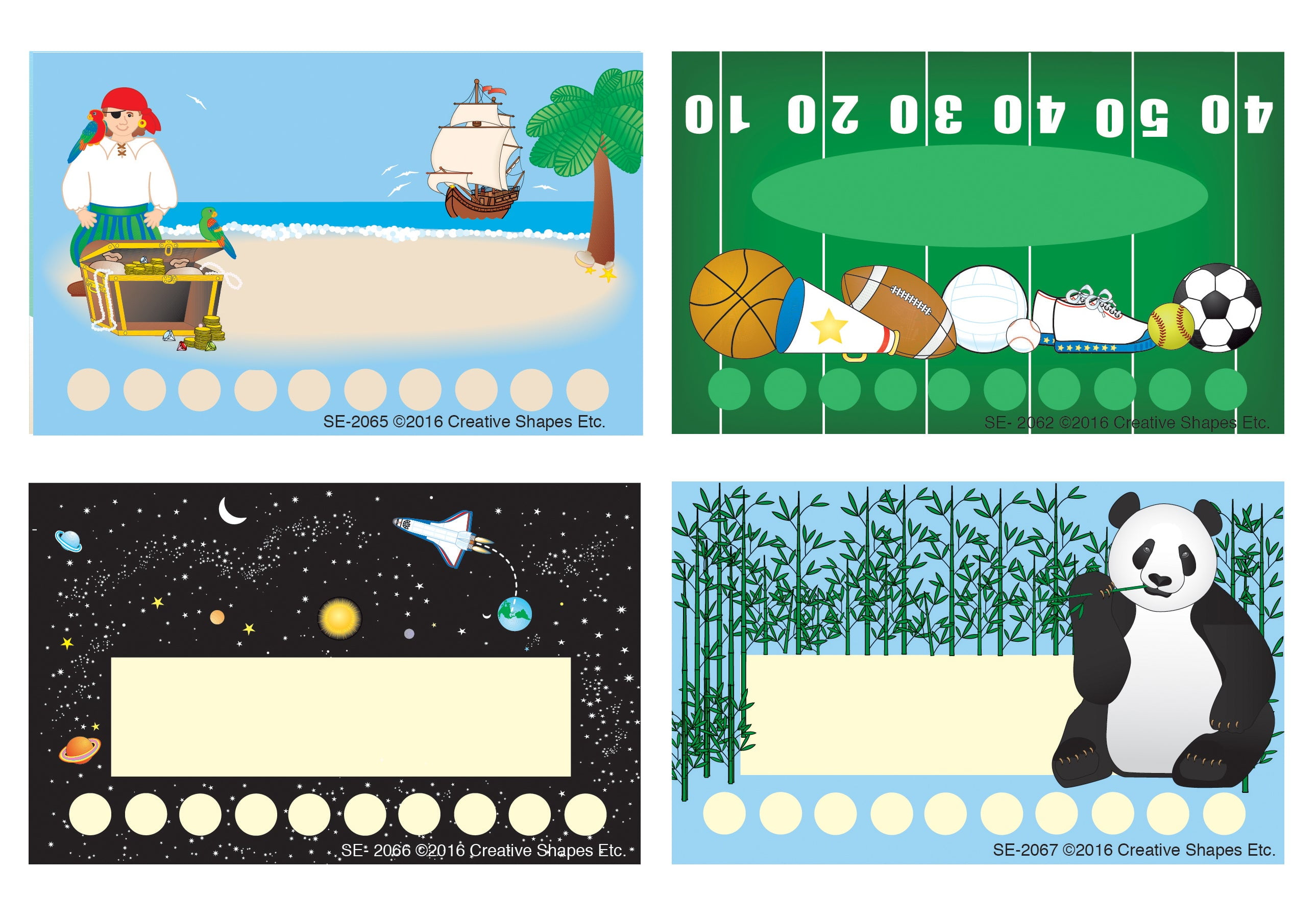 Classroom Punch Card Set of 4 - Walmart.com