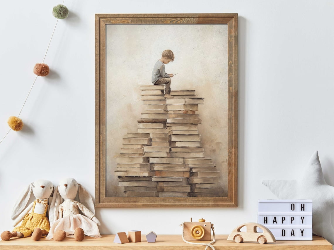 Classroom Reading Decor, Boy'S Elementary School Study Room Wall Art ...