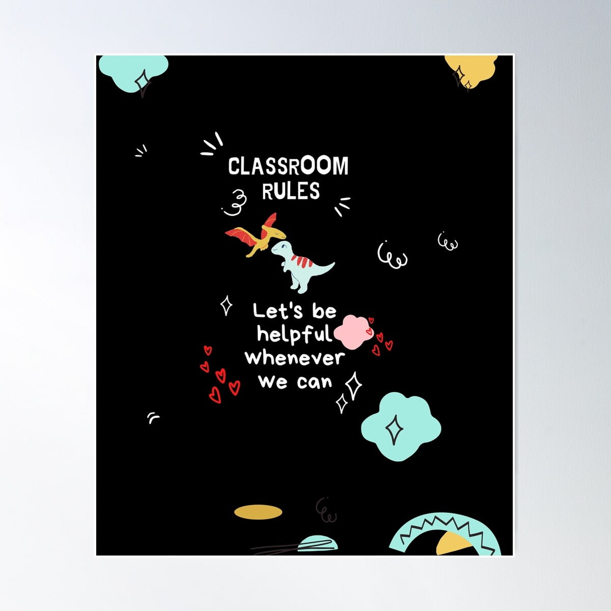 Classroom Rules - Be Helpful Poster Wall Art, Modern Wall Decor For ...