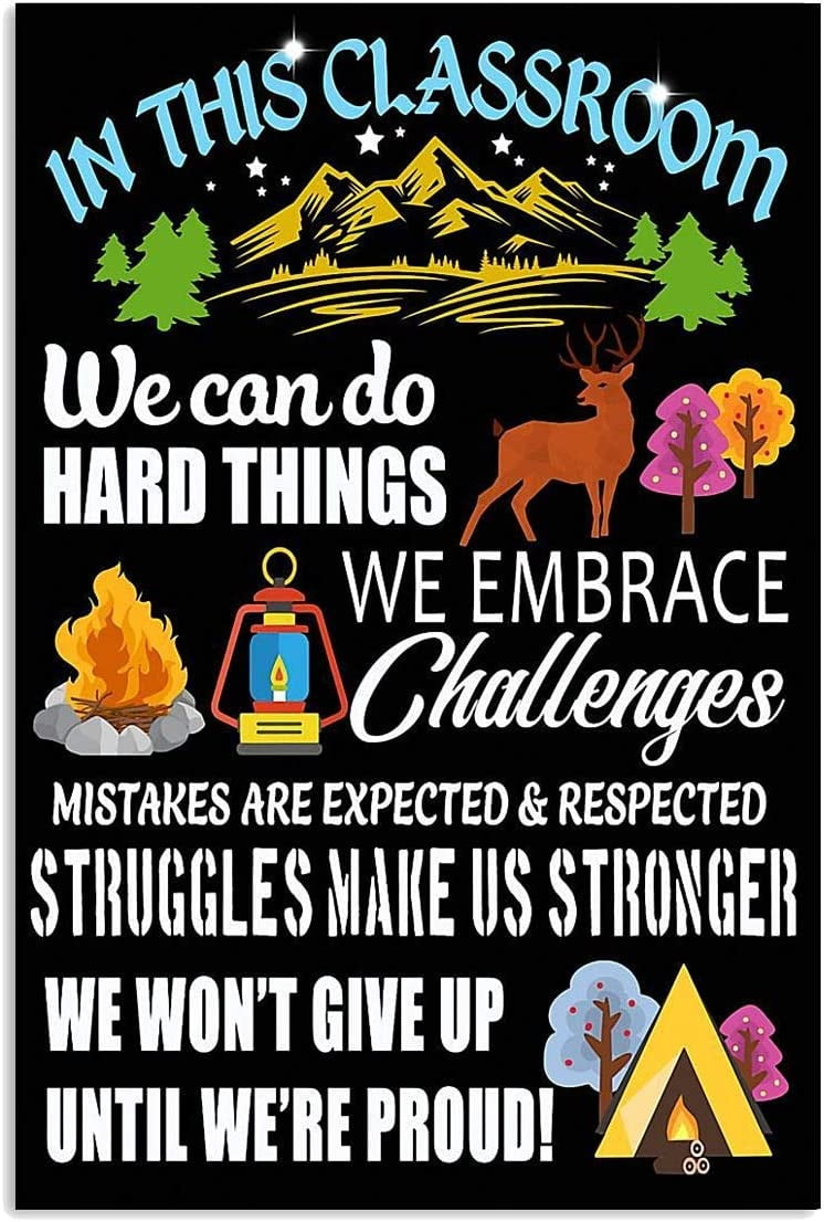 Classroom Rules Metal Signs In This Classroom Retro Posters Room Decor ...