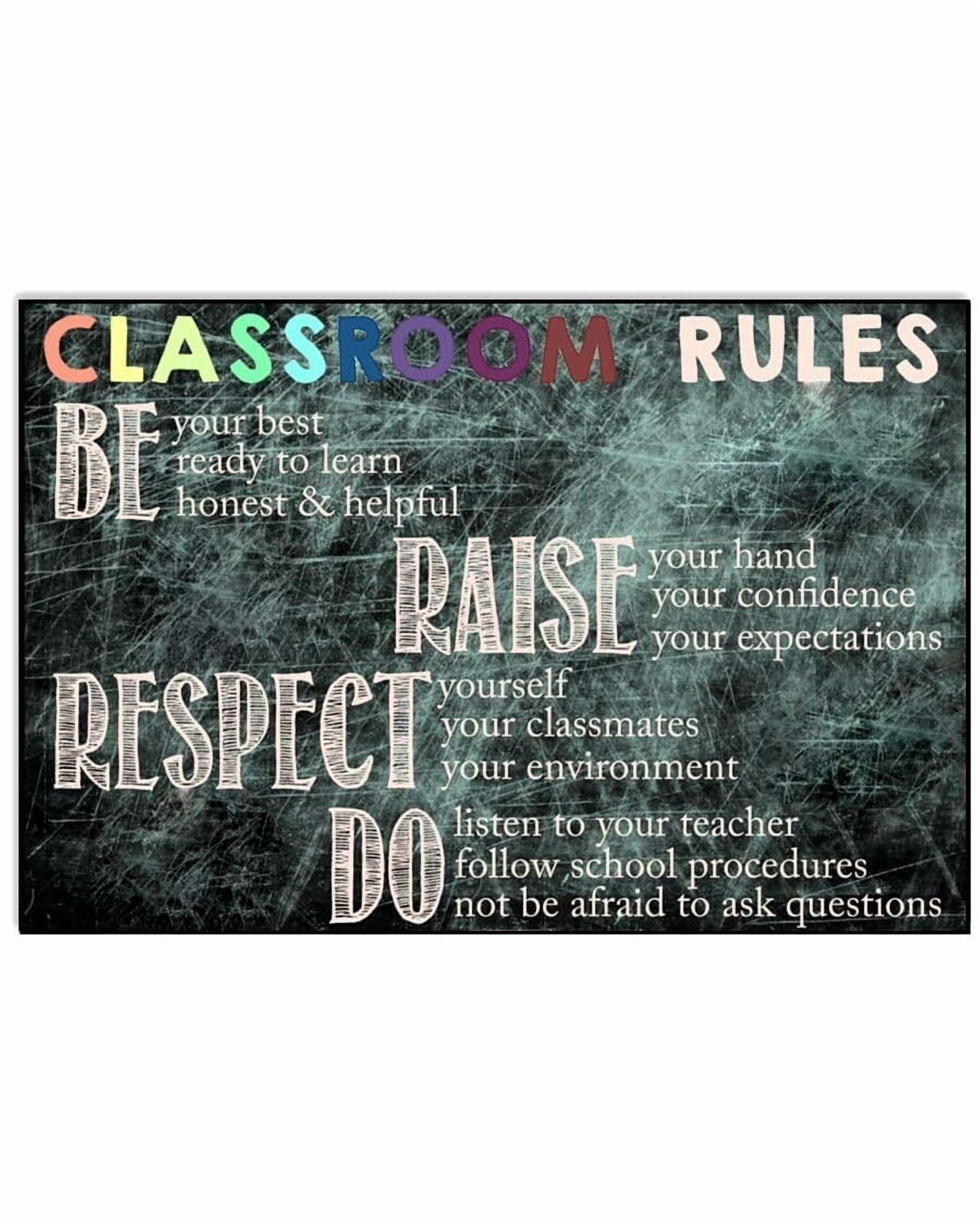 Classroom Rules Poster/Canvas-Art Picture Home Decor Wall Art Wall ...