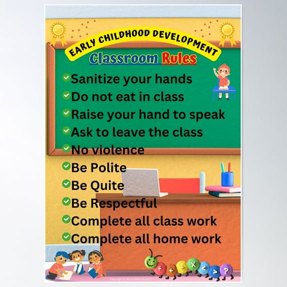 Classroom Rules Poster/Chart For Early Childhood Development Phase ...