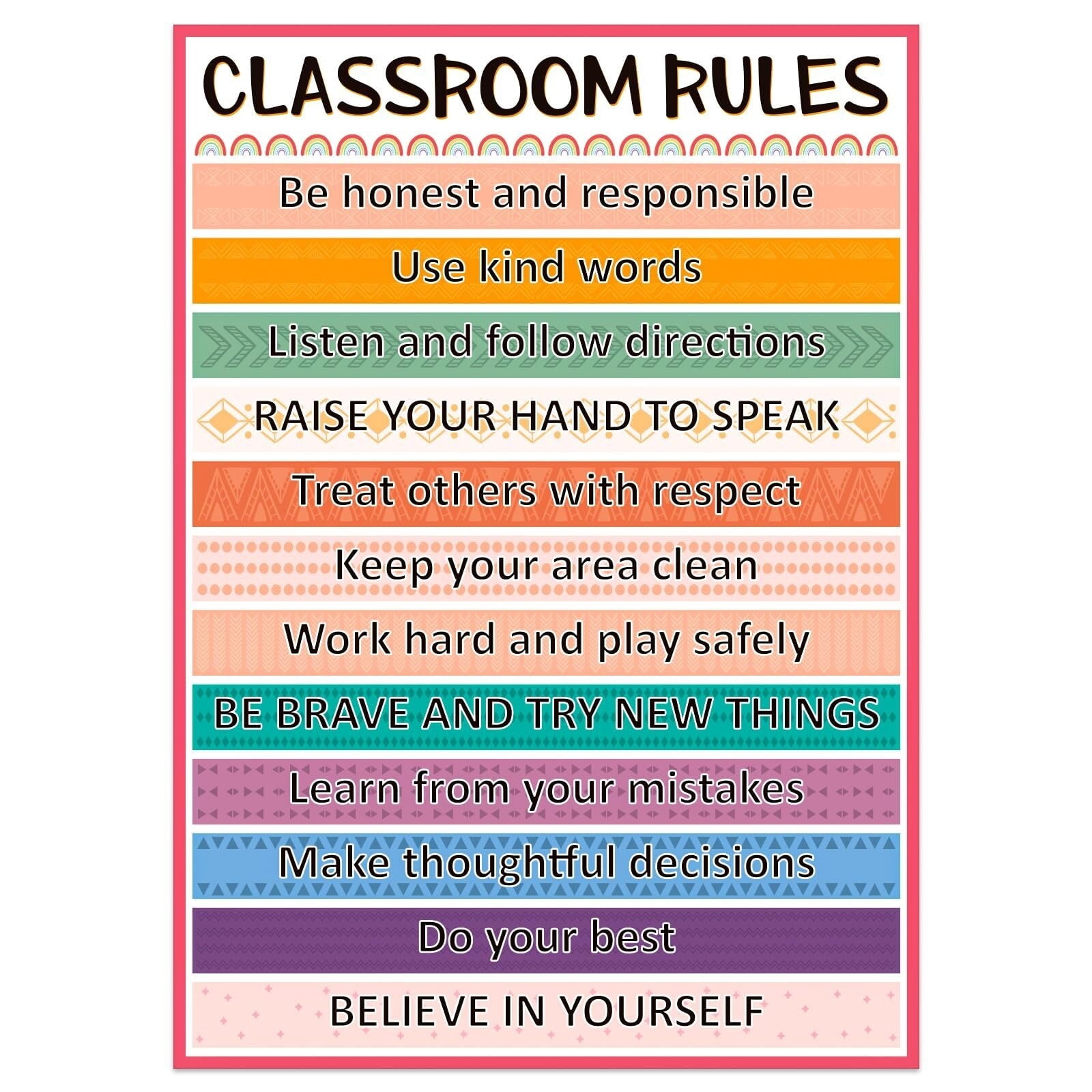 Classroom Rules Poster Class Rules Poster Chart for Classroom ...