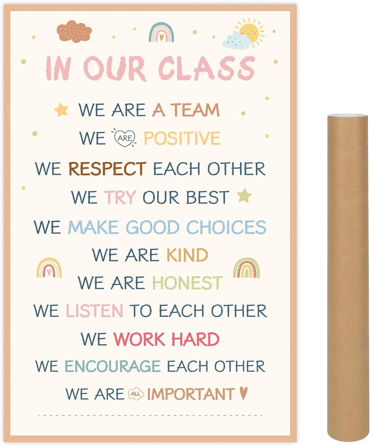 Classroom Rules Poster for Classroom Decorations, Large 16"x24" Back to ...