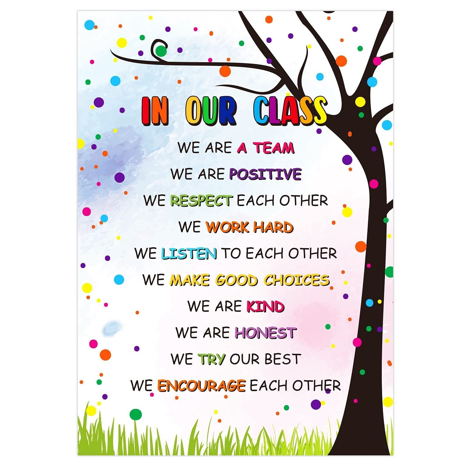 Classroom Rules Poster Motivational Back To School Classroom ...