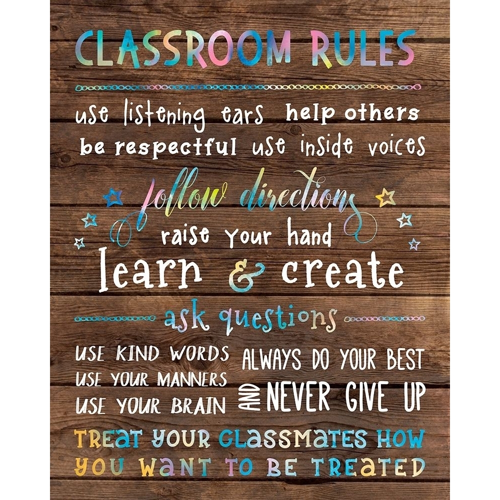 Classroom Rules Poster Print by CAD DESIGNS - Walmart.com