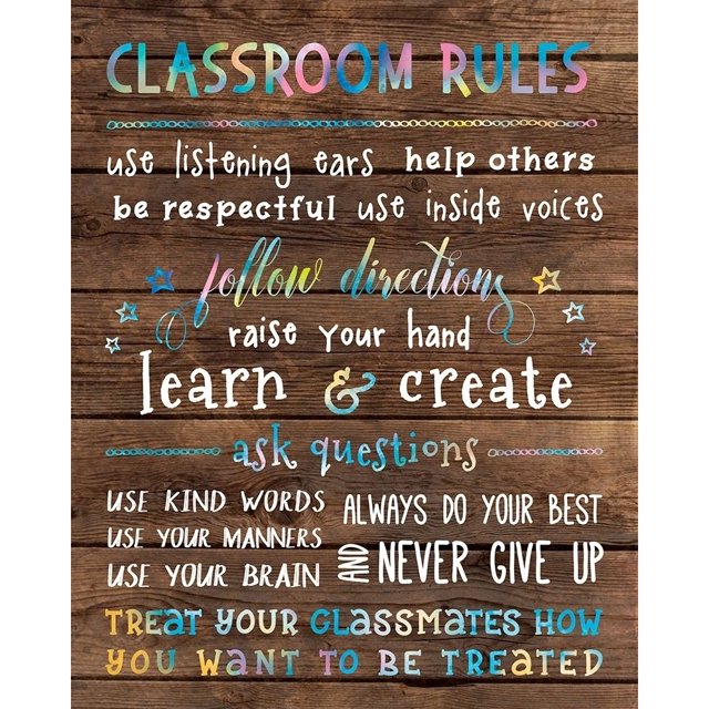Classroom Rules Poster Print by CAD DESIGNS - Walmart.com