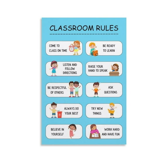 Classroom Rules Poster-posters for Classroom Poster Decorative Painting ...