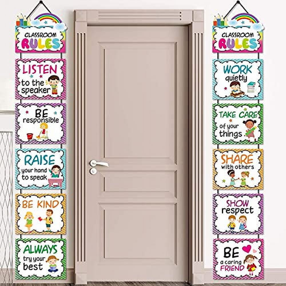 Classroom Rules Posters Classroom Bulletin Board Decorations Set for ...