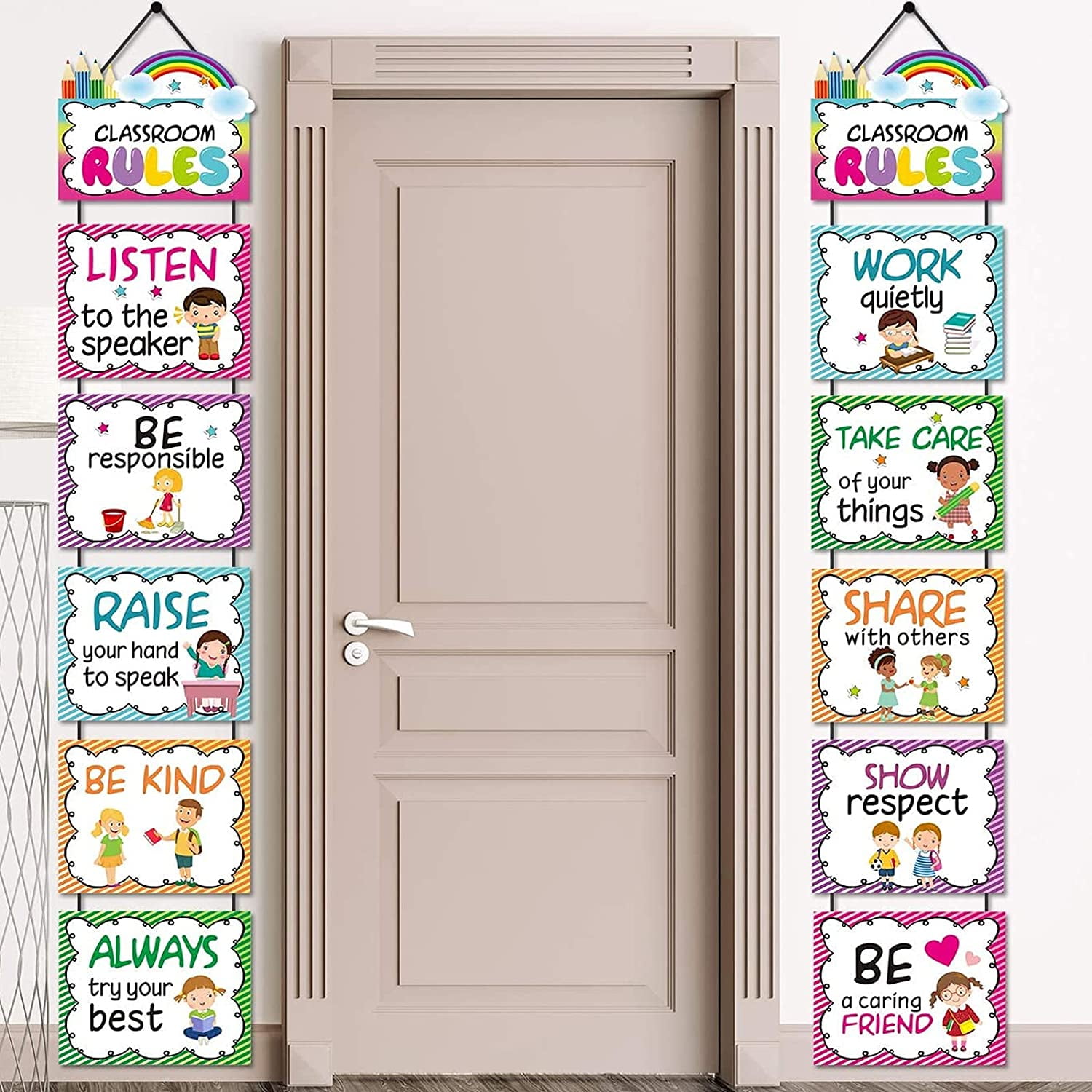 Classroom Rules Posters Classroom Bulletin Board Decorations Set for ...