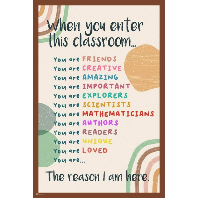 Classroom Rules Rainbow Boho Classroom Art Print Poster 24x36 Classroom ...