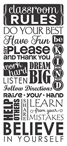 Classroom Rules Subway Art Teacher Wall Decals Letters Vinyl Stickers ...
