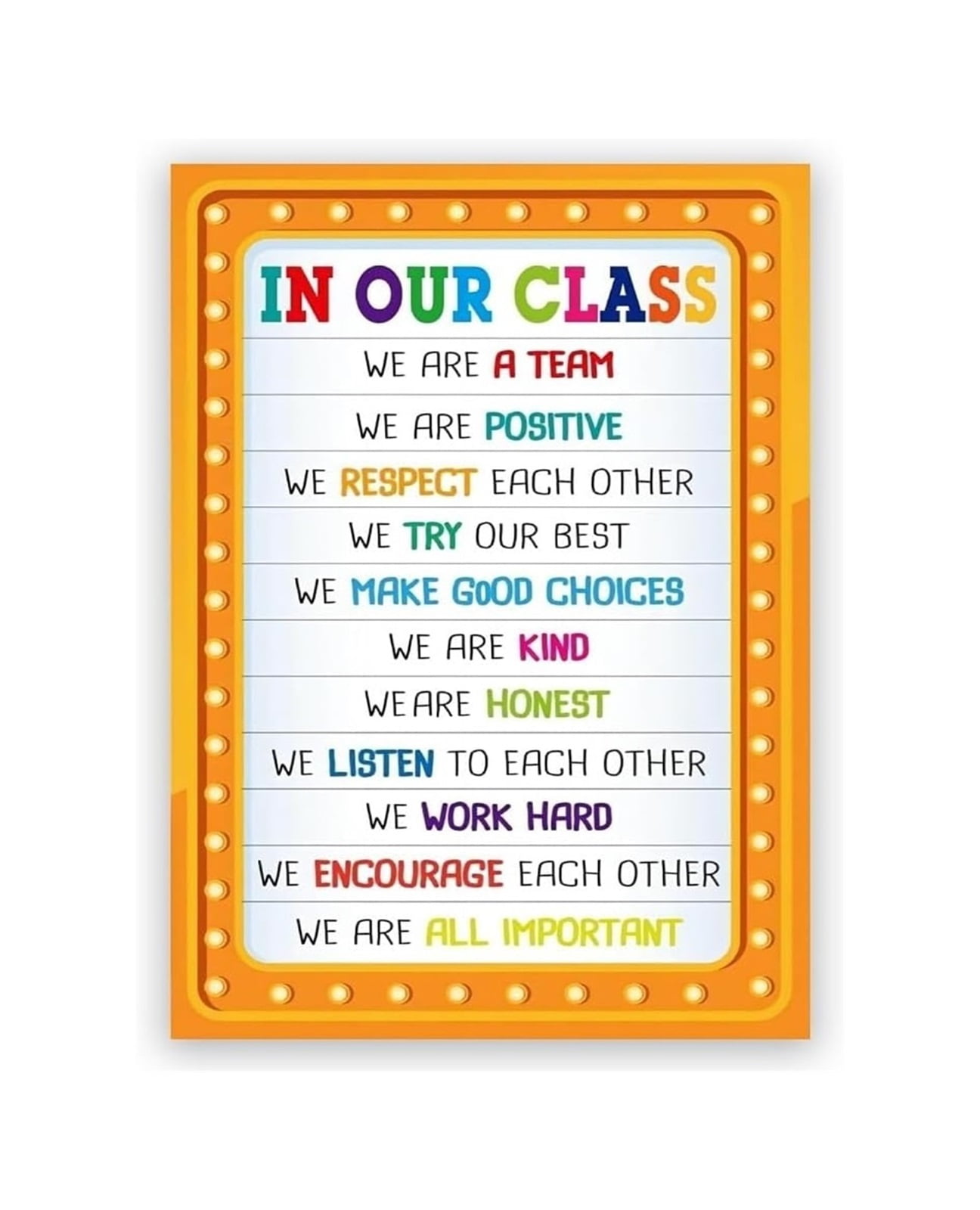Classroom Rules Wall Art Decor, Motivational Poster for Positive ...