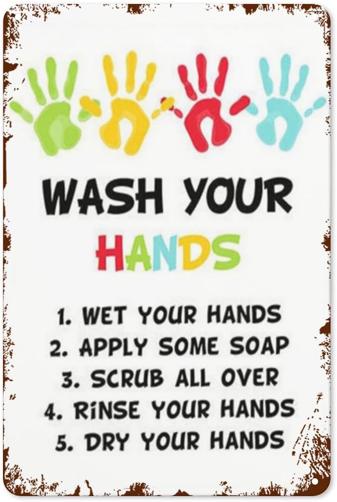 Classroom Rules Wash Hands Sign - Kids Bathroom Art - Fun Classroom ...