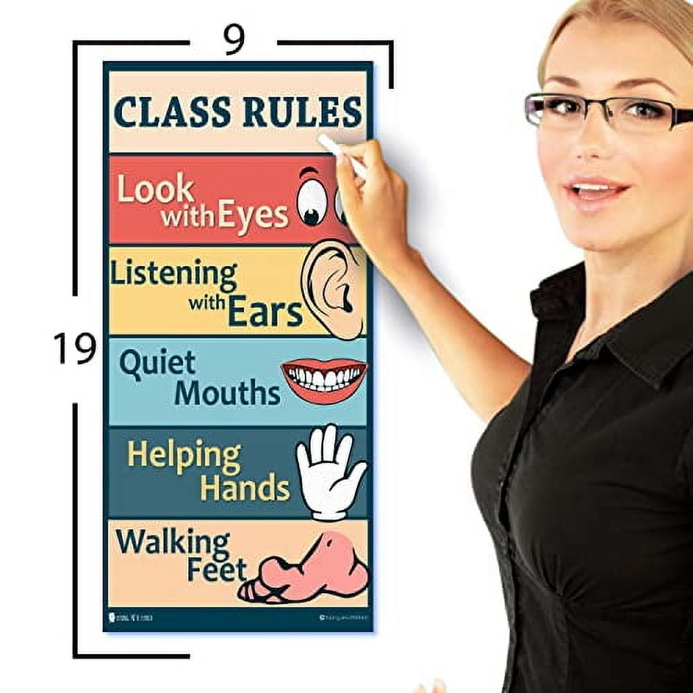 Classroom Rules posters 6 pack of etiquette school signs (11x24) Young ...