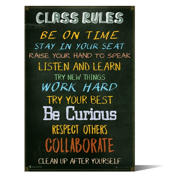 Teacher Resources Classroom Rules Sign Chart - Laminated 20x30 Inch ...
