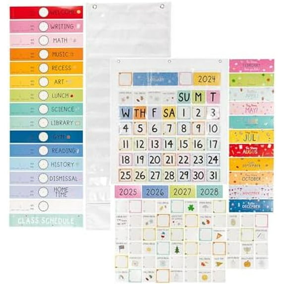 Classroom Schedule & Monthly Classroom Calendar Pocket Chart, Daily ...