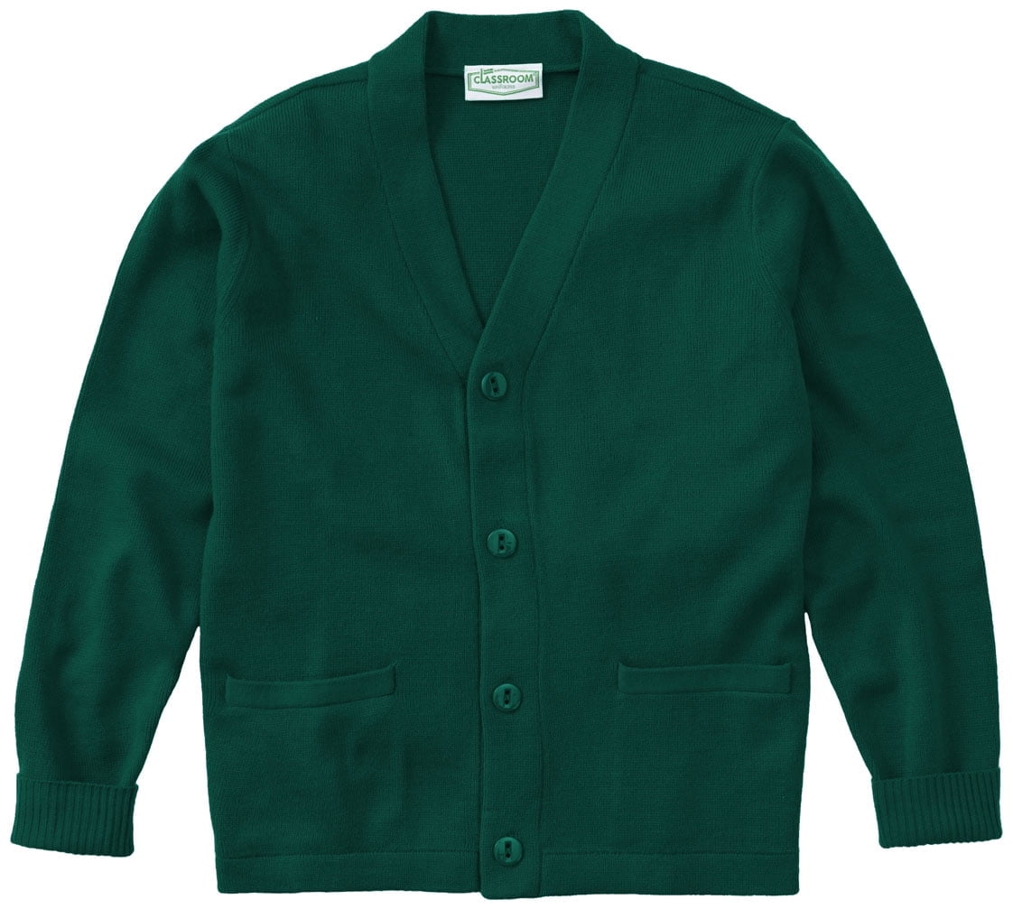 Classroom School Uniforms Adult Cardigan Sweater 56434, L, Hunter ...