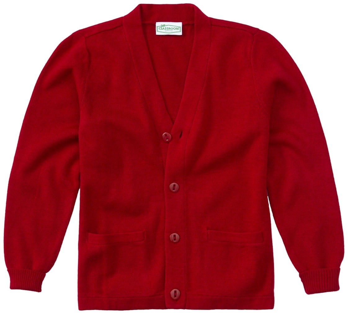 Classroom School Uniforms Adult Cardigan Sweater 56434, M, Red ...
