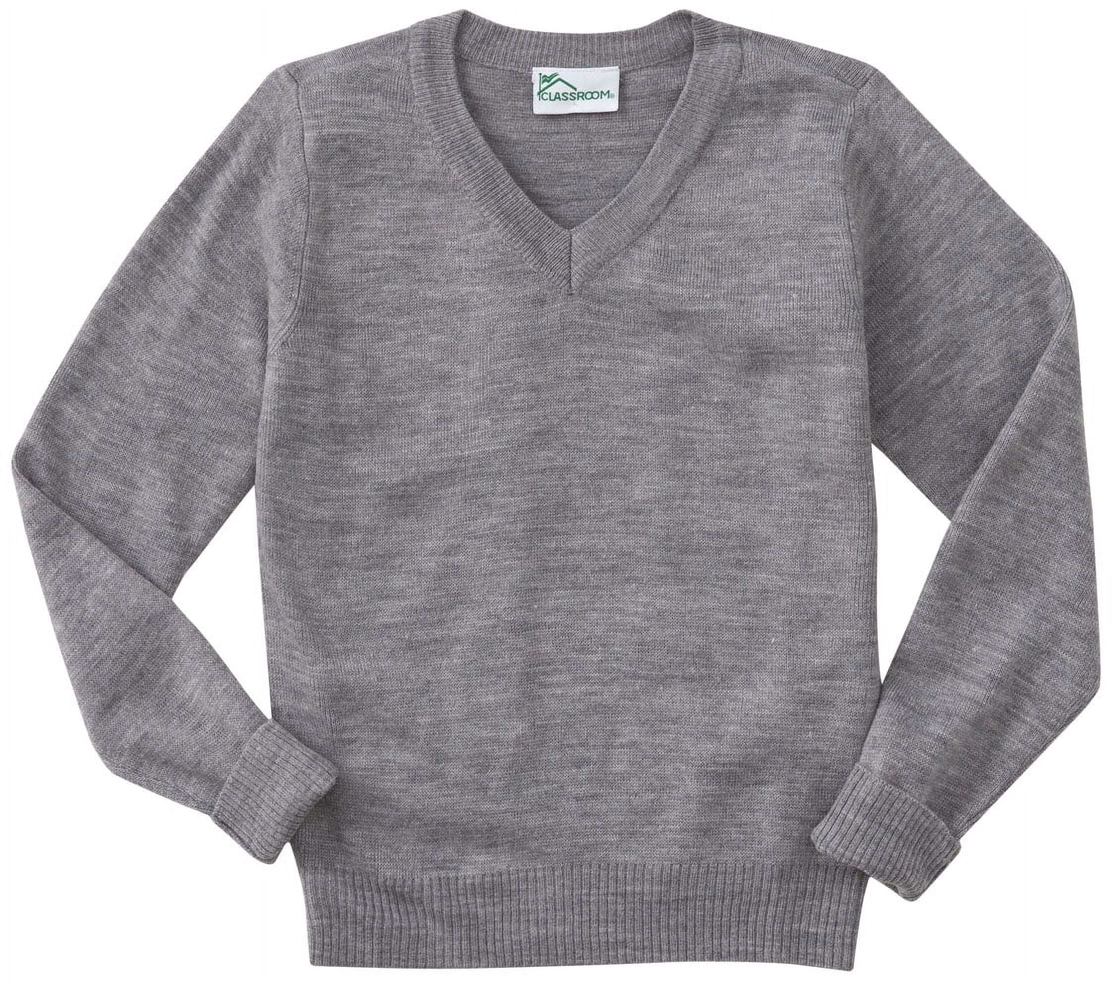 Classroom School Uniforms Adult Long Sleeve V-Neck Sweater 56704 ...