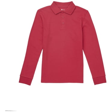 Classroom School Uniforms Adult Long Sleeve Fitted Interlock Polo 58544 ...