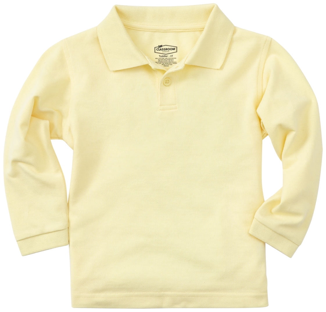 Classroom School Uniforms Toddler Long Sleeve Pique Polo CR835D, 4T ...