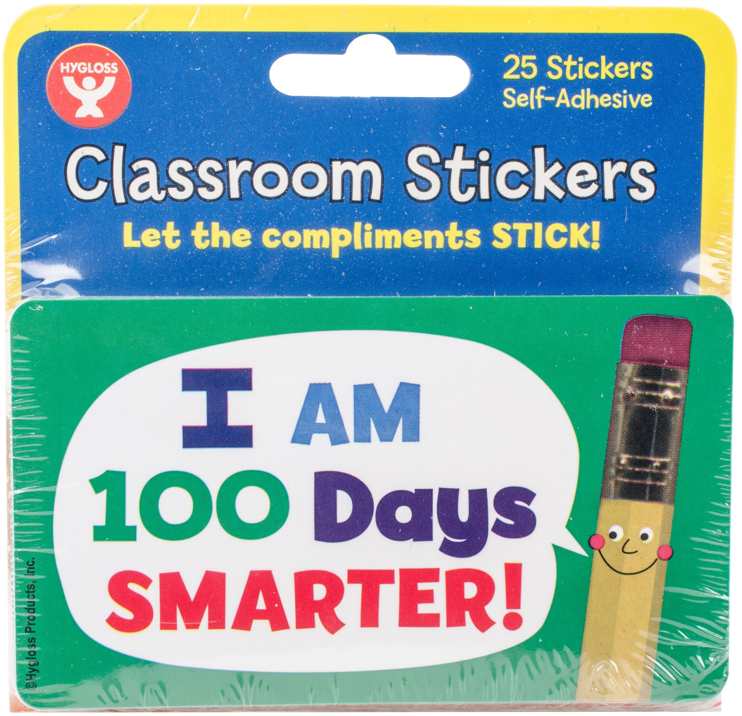 Classroom Stickers 25/Pkg-I Am 100 Days Smarter! - Walmart.com