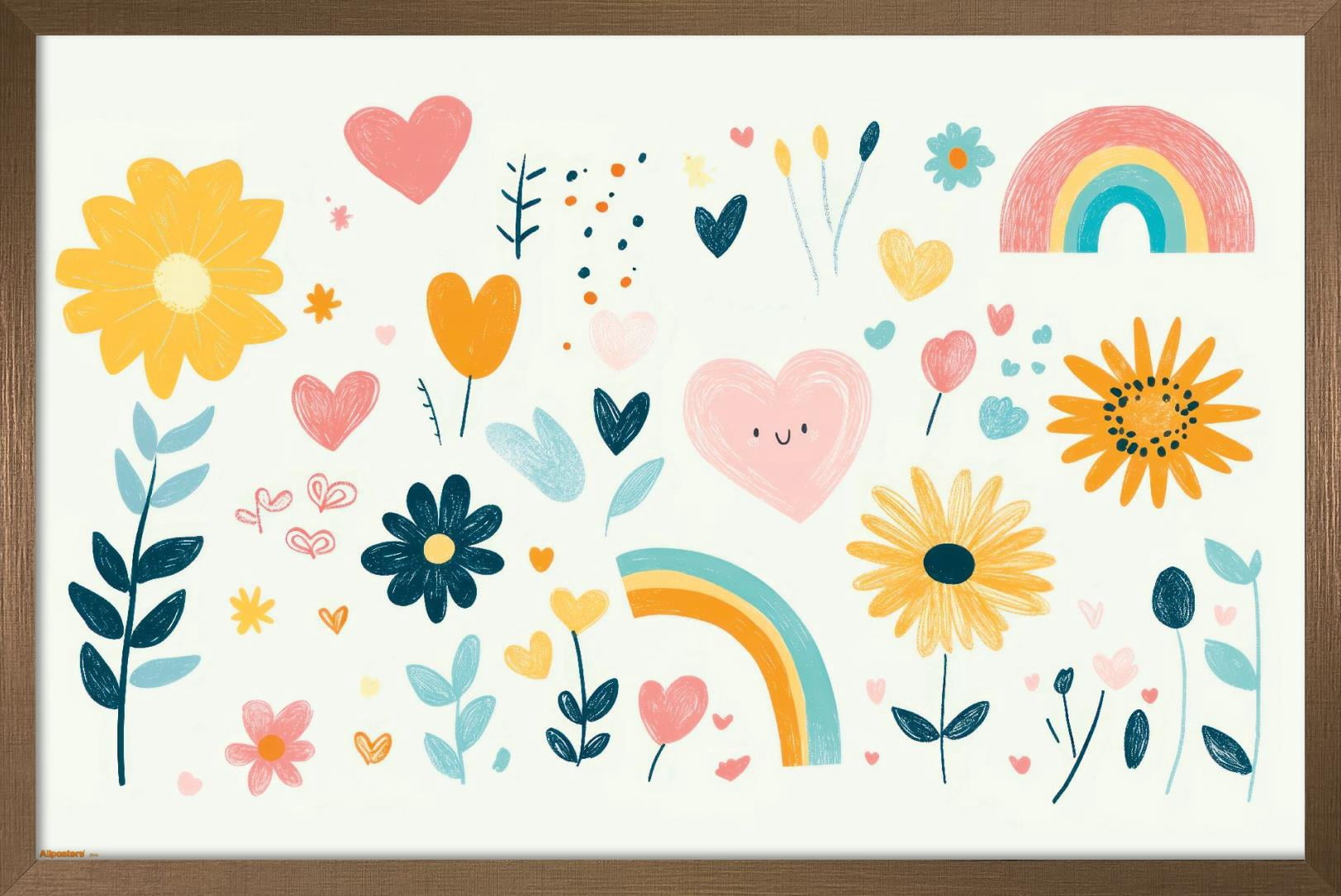 Classroom - Sunshine & Rainbows Wall Poster, 14.725" x 22.375" Framed ...