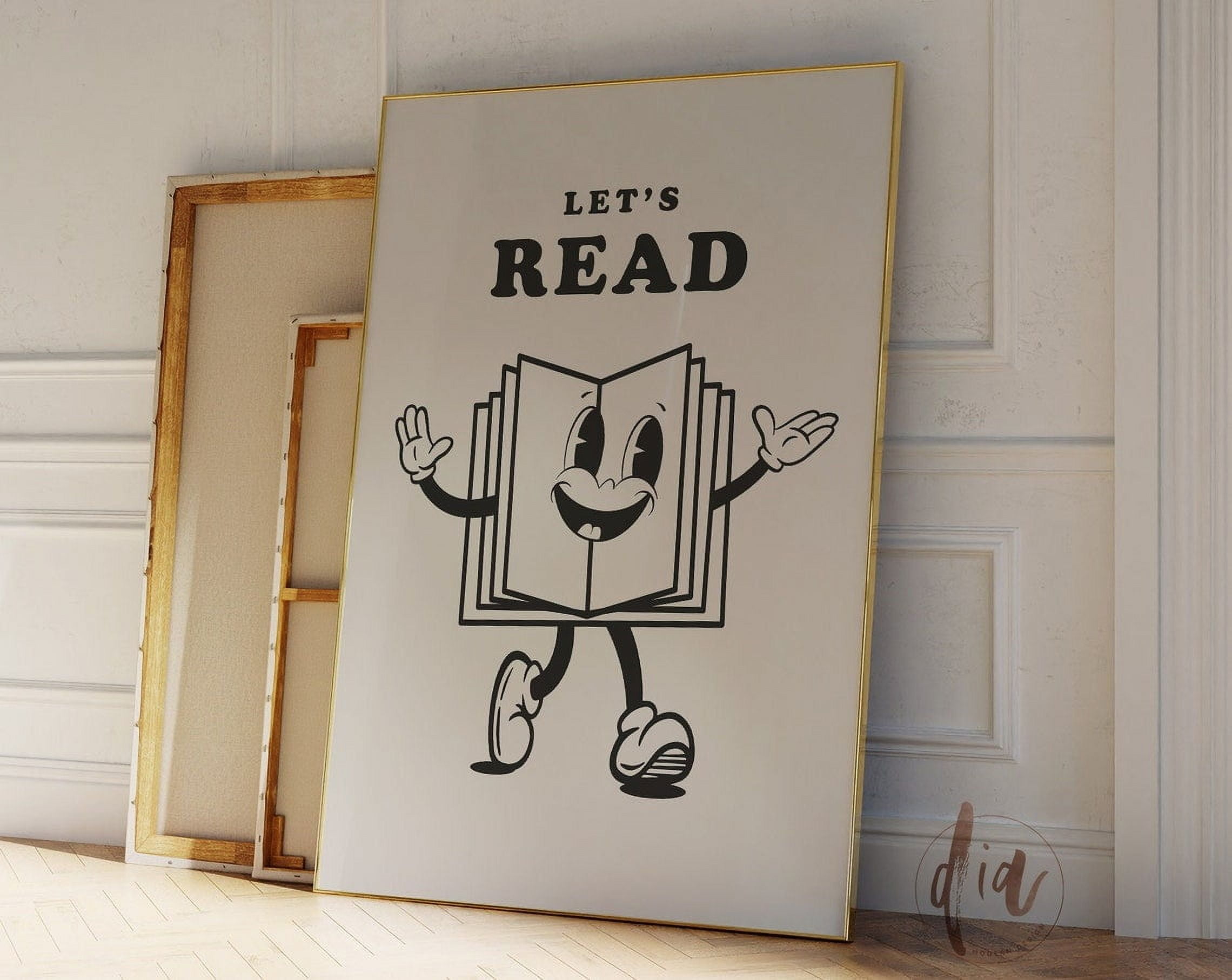 Classroom Wall Art, Retro Reading Poster, Classroom Decor, Let'S Read ...