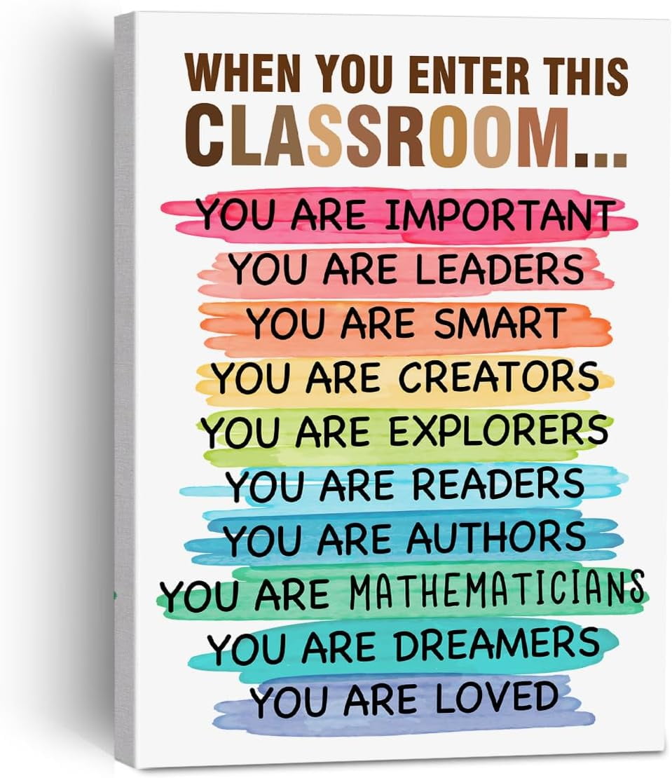 Classroom Wall Art When You Enter This Classroom Poster Painting Framed ...