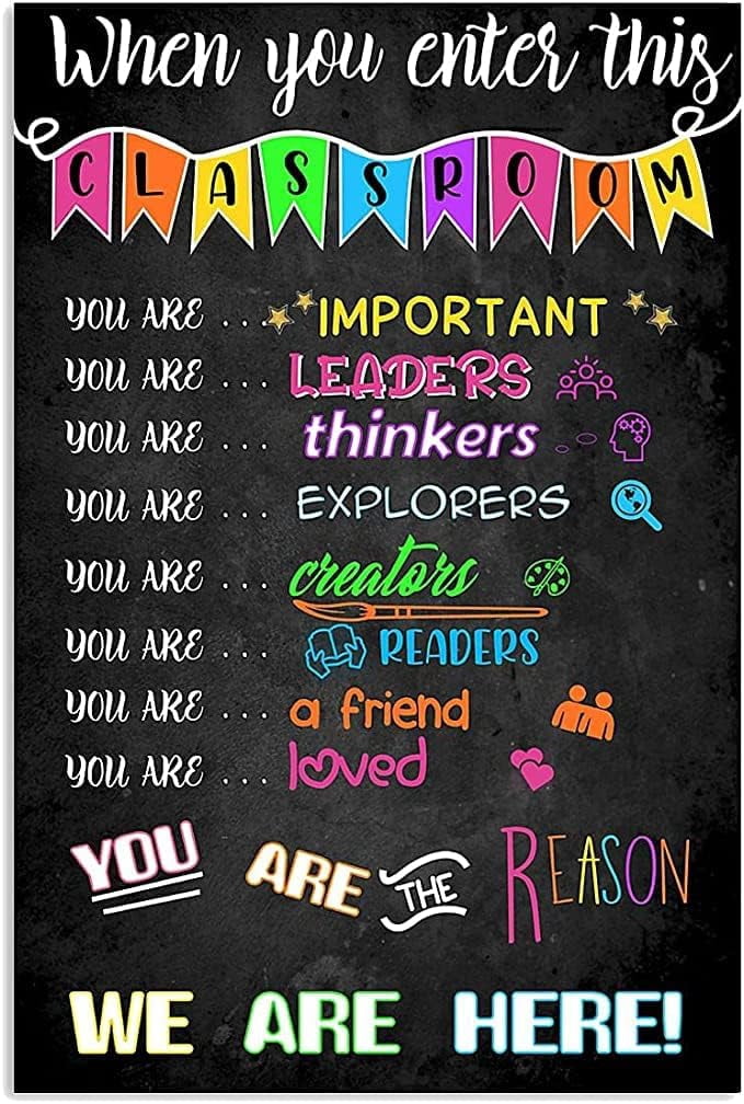 Classroom Welcome Back To School Poster, Motivational Sign 8x12 Inch ...