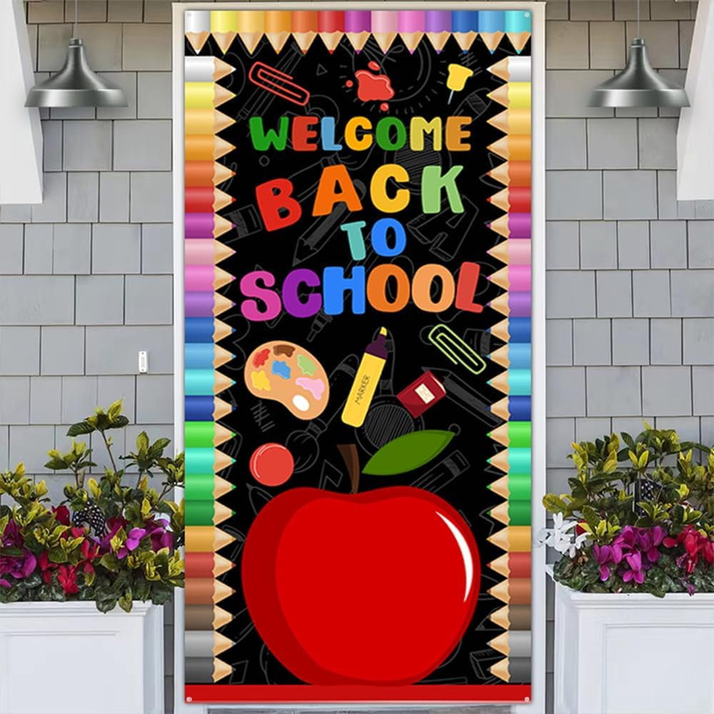 Classroom Welcome Door Cover - Welcome Banner Wall Door Decor with ...
