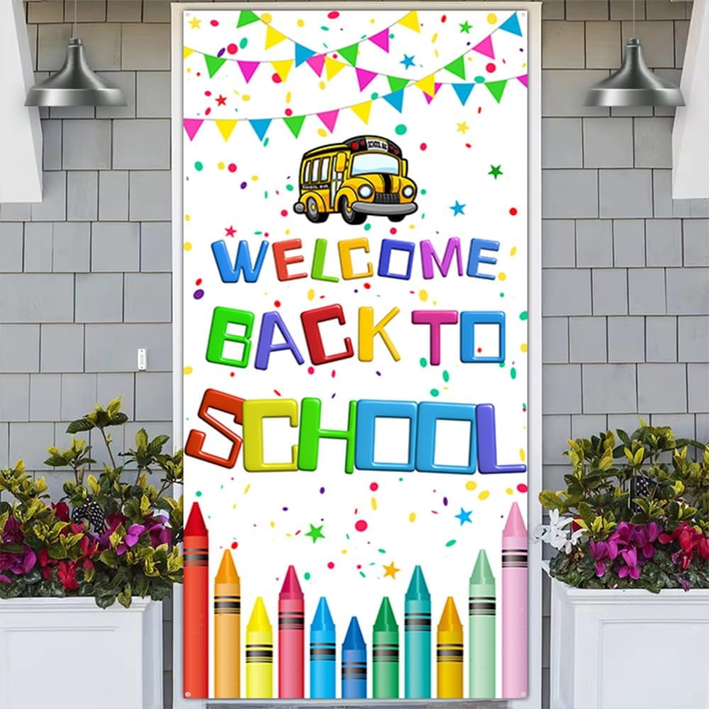 Classroom Welcome Door Cover - Welcome Banner Wall Door Decor with ...