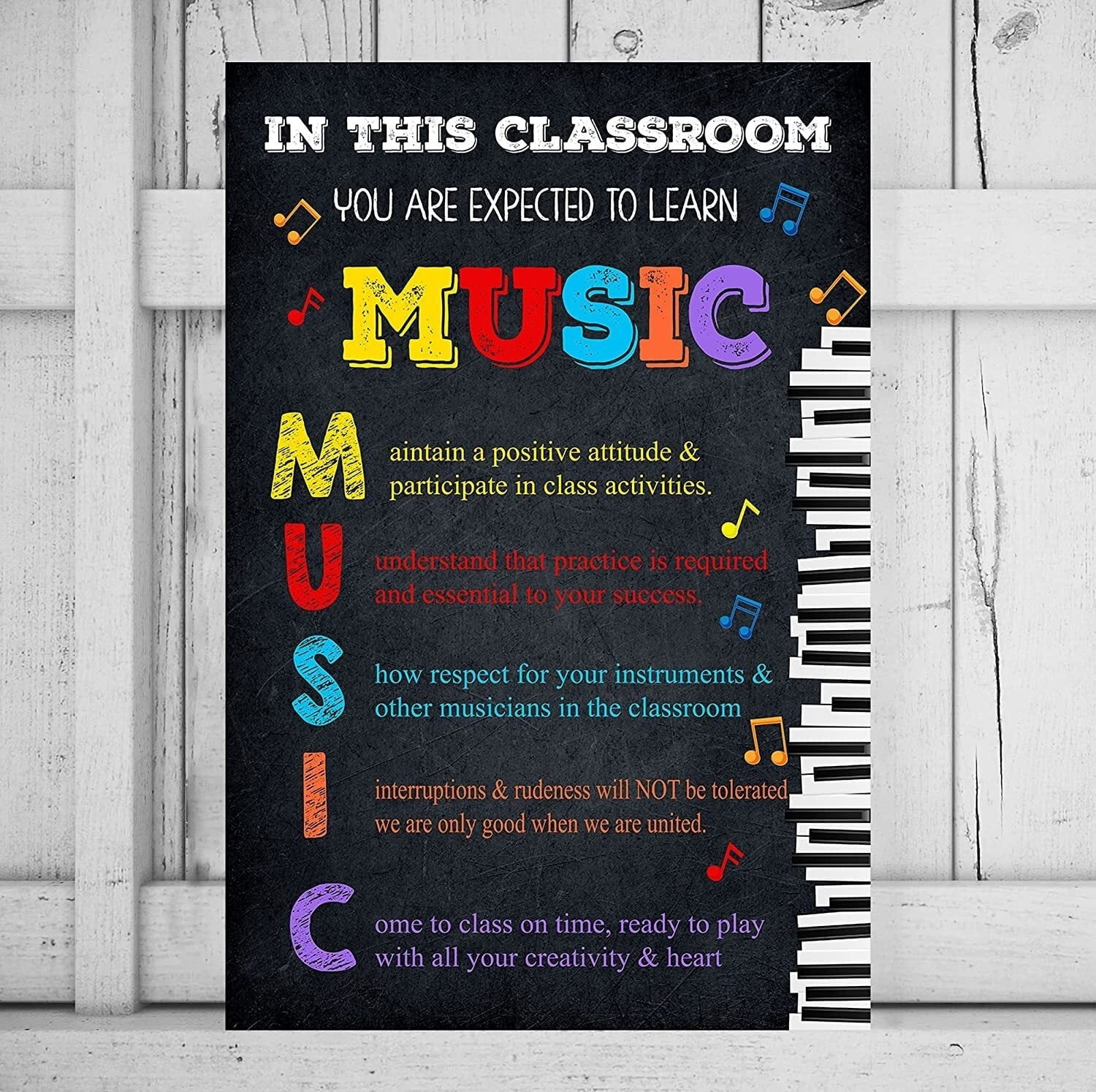 In This Classroom You Are Expected to Learn Music Poster Music Teacher ...