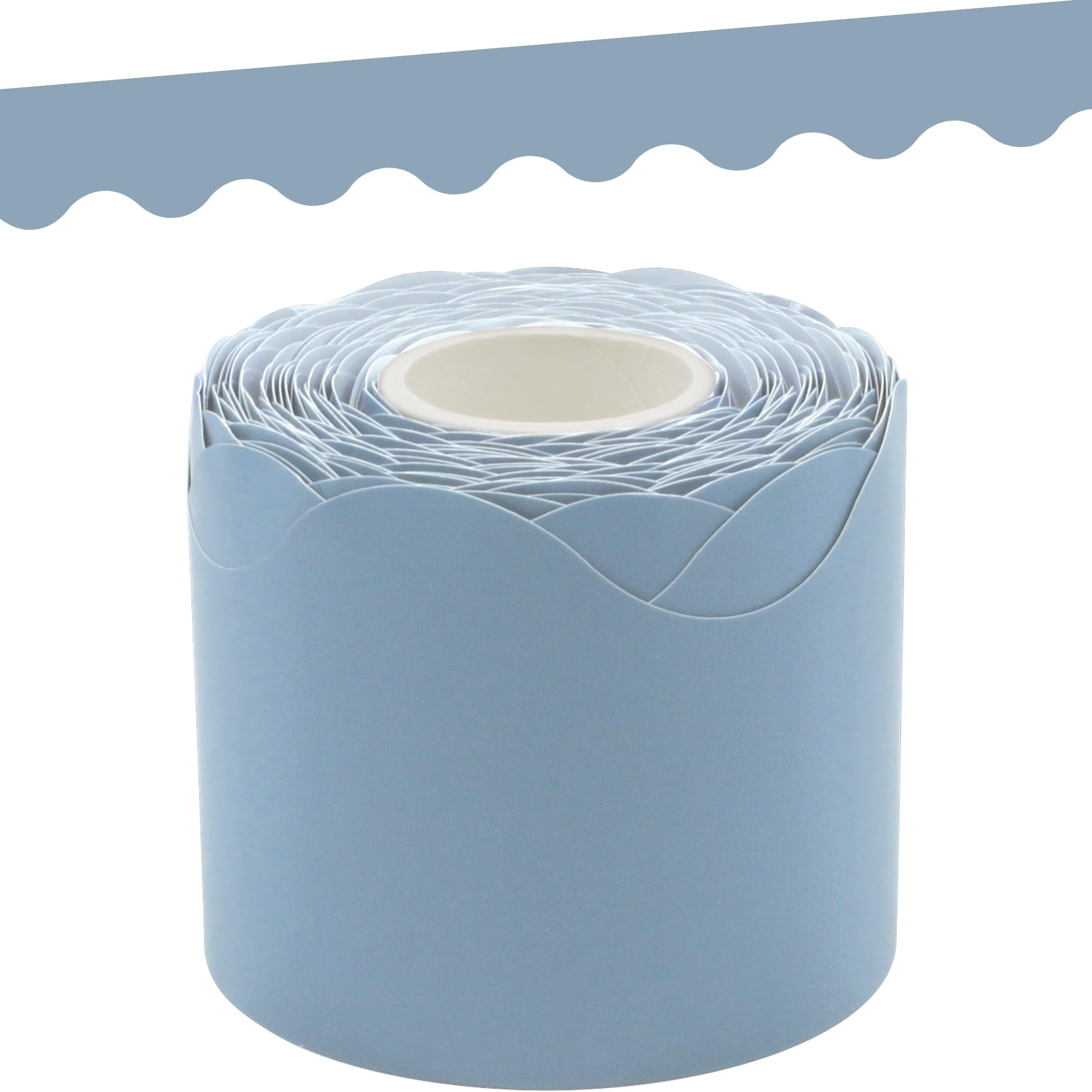 Classroom border trim blue scalloped, 50 ft roll, bulletin board ...