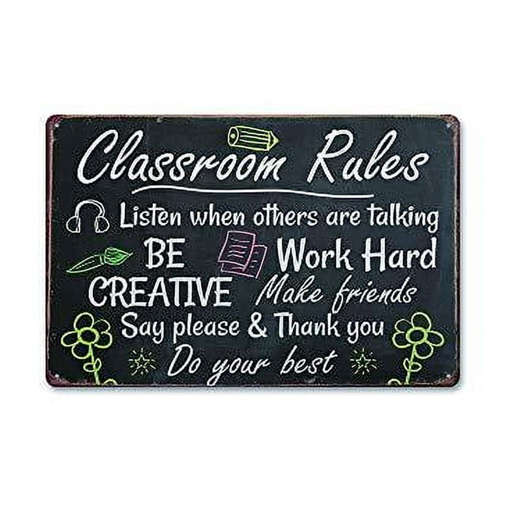 Classroom rules - Tin metal sign -es - Gag gifts for life lovers - It ...