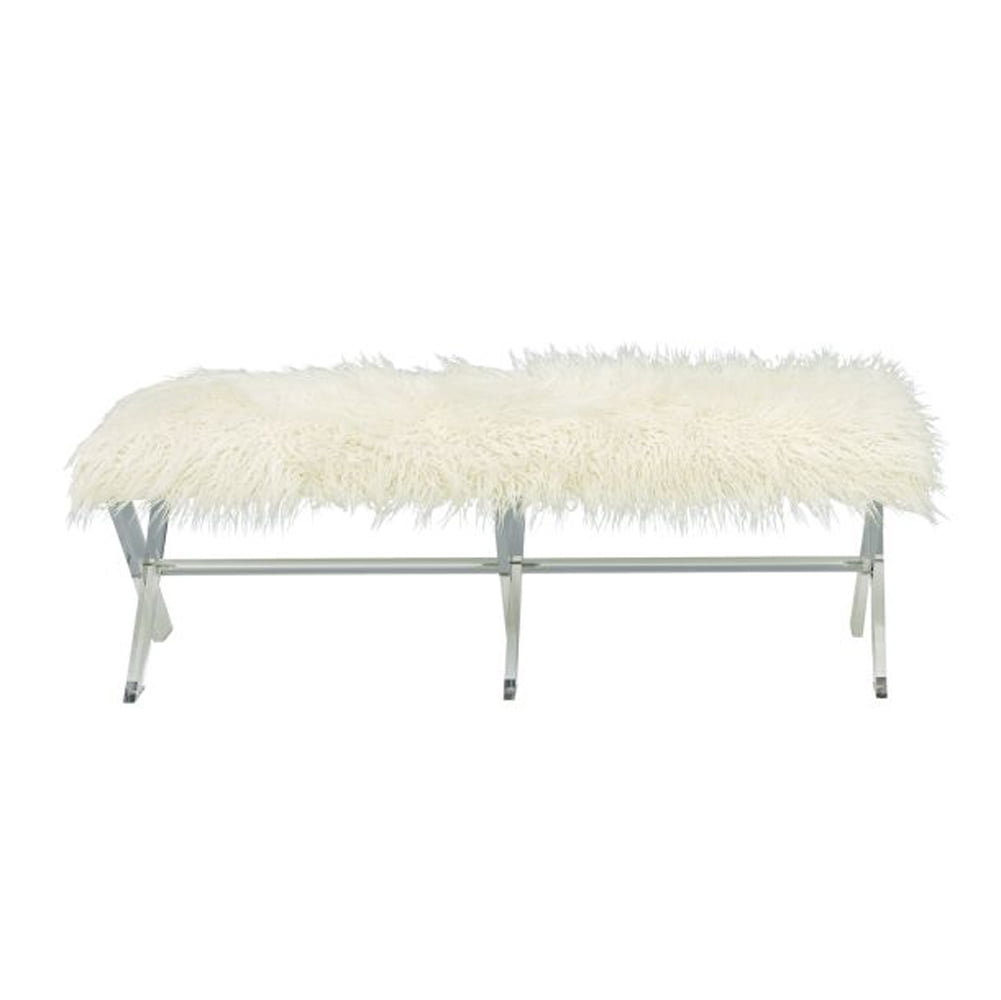 Benzara Classy Acrylic Faux Hair Bench - Walmart.com