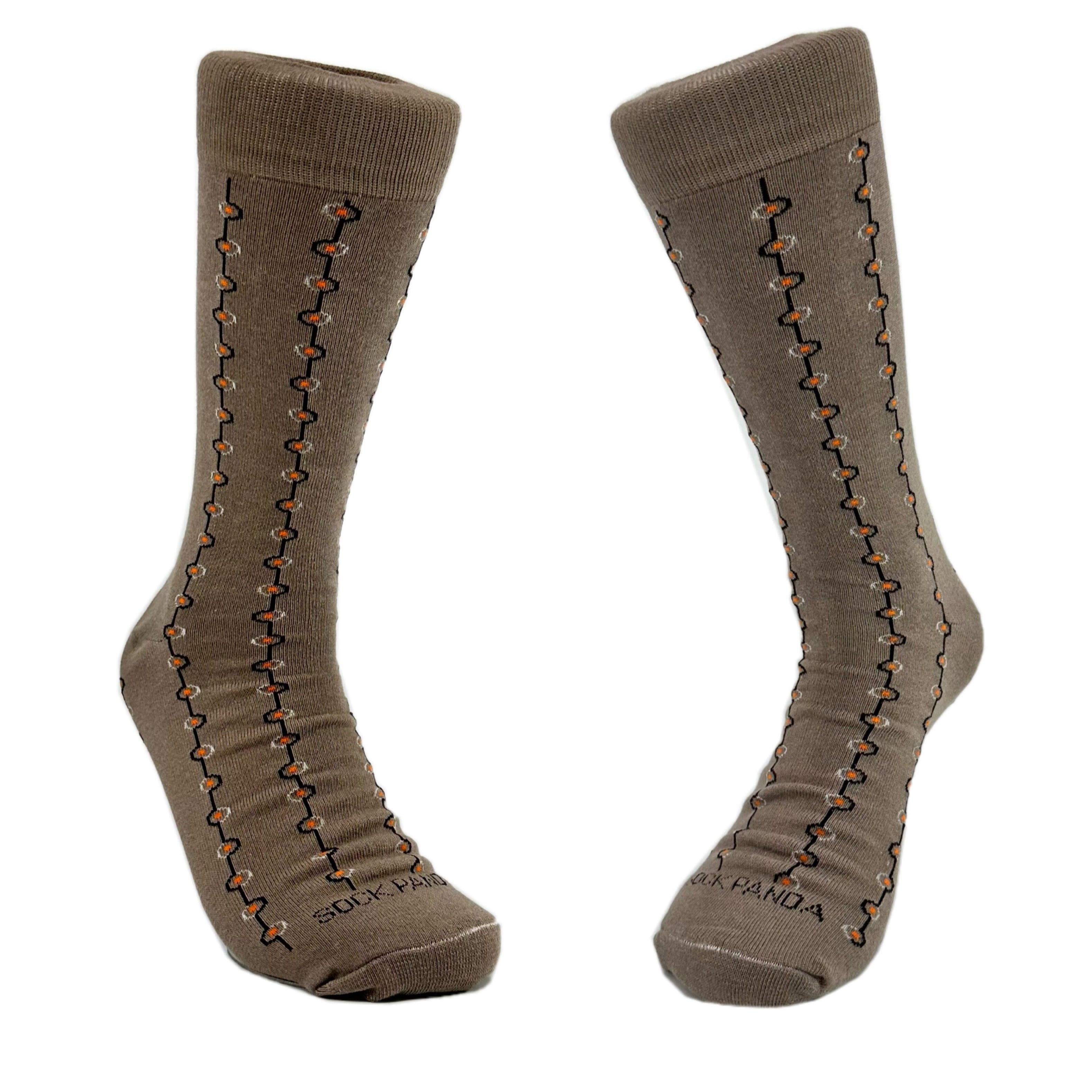 Classy Brown Patterned Socks from the Sock Panda (Adult Large - Men's ...