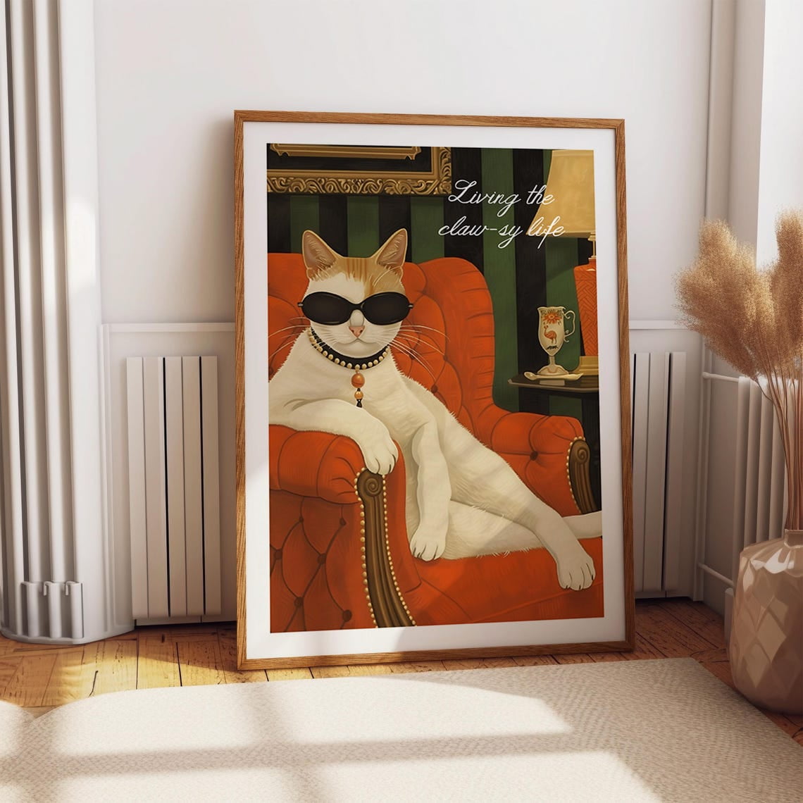 Classy Cat Wall Art - Aristocat Cat Illustration Living The Claw-Sy ...