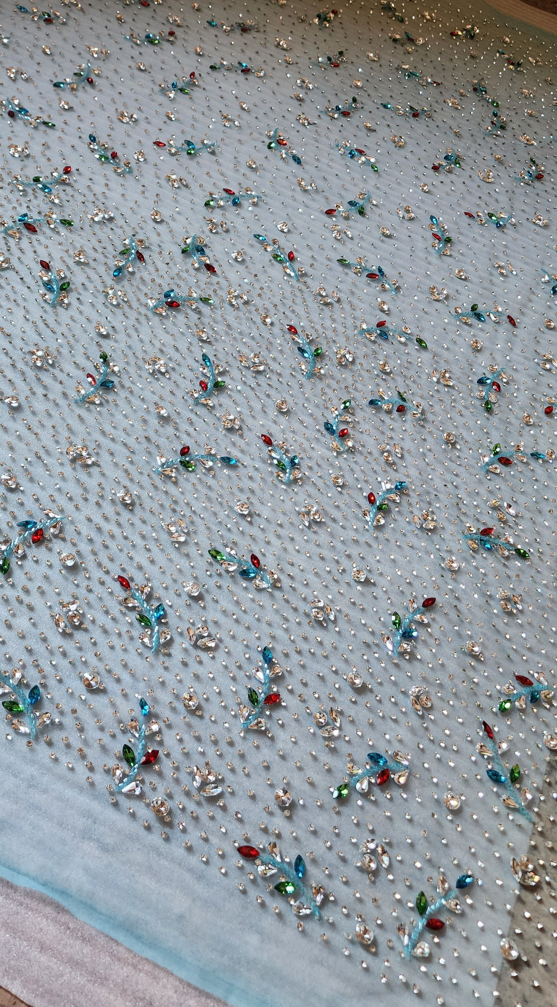 Classy Couture Fabric: Hand-Embroidered Swarovski Stones - Walmart.com