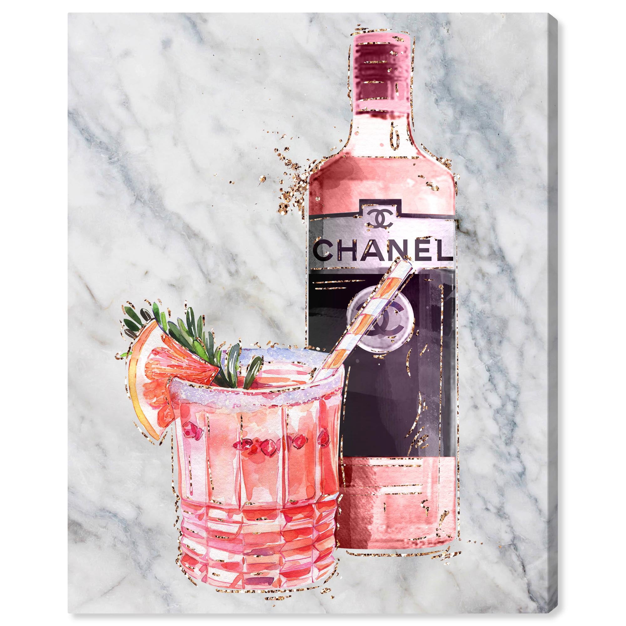 Classy Fashion French Drink I Peach Canvas Fashion Art by Art Remedy ...